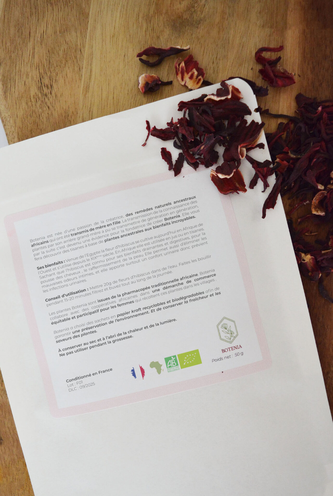 Fleurs séchées d'hibiscus Bio - Botenia